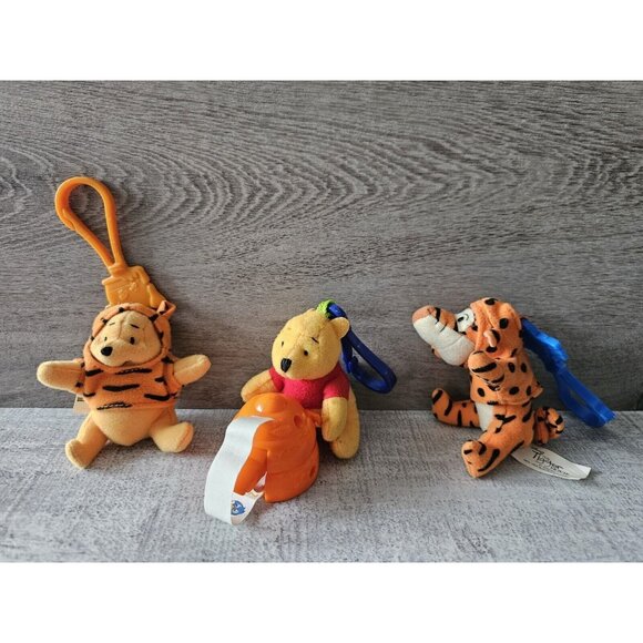 Disney | Toys | Vtg Disney Winnie The Pooh Lot 3 Miniature Plush Tigger And Winnie The Pooh Clip ...